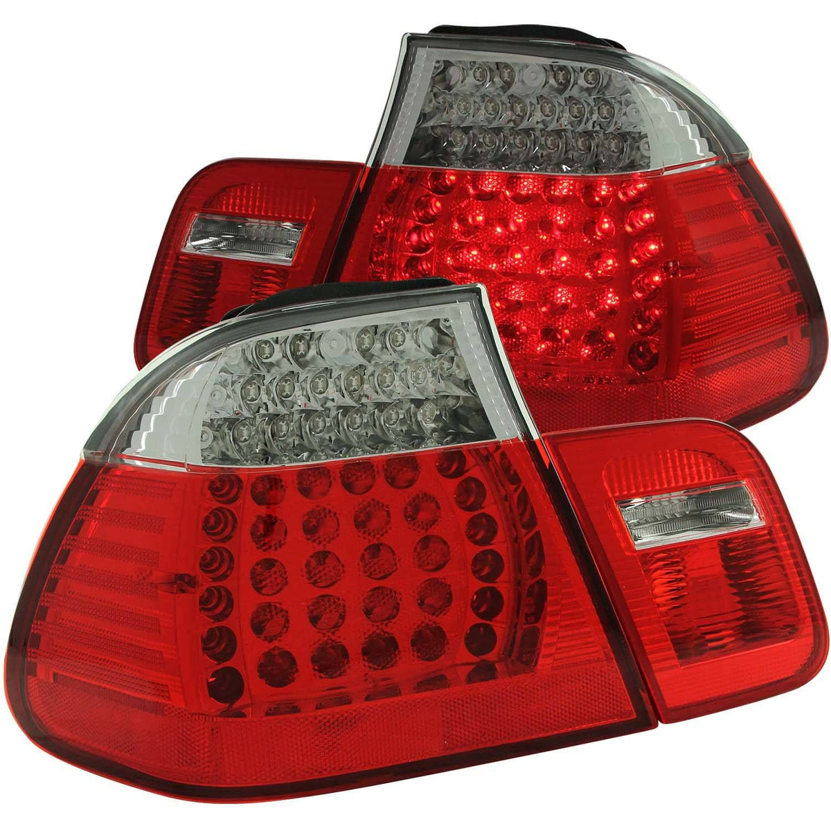 ANZO BMW E46 3-Series (99-01) 4-Door LED Taillights Red/Clear – Black Forest Industries