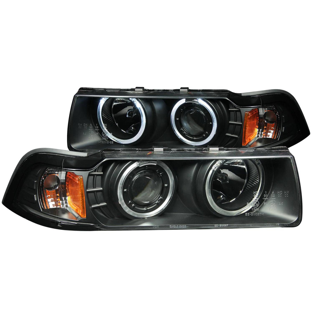 ANZO BMW E36 3-Series (2-Door) Projector Headlights w/ LED Halo – Black ...