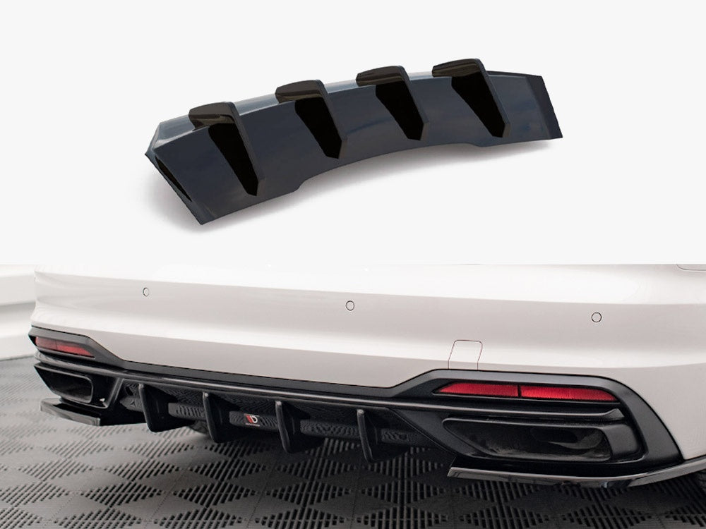 Maxton Design Central Rear Diffuser - Audi B9 A4 (Facelift) – Black ...