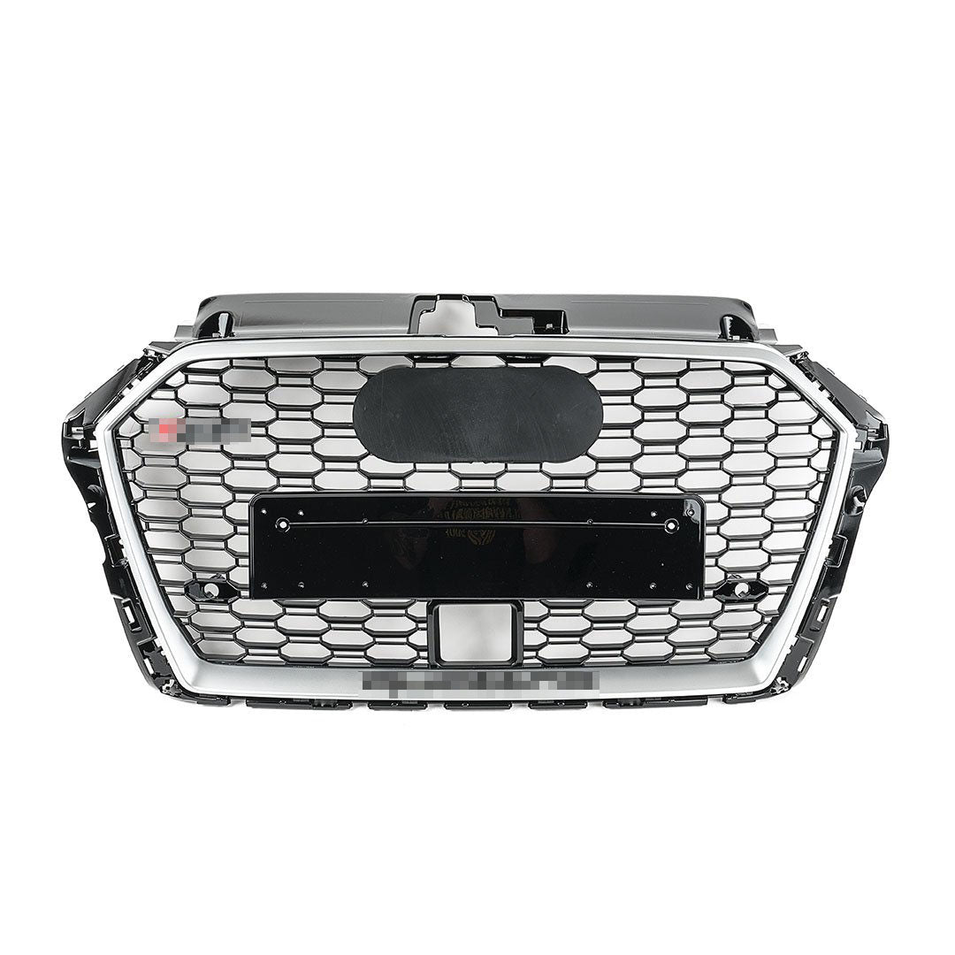 RS Style Grille for Audi 8V FACELIFT A3/S3 - Black With Silver Surroun ...
