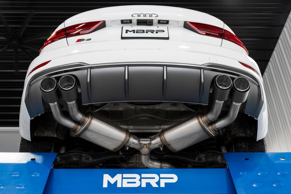 MBRP Armor Pro Series 3" Cat Back Exhaust, Quad Split Rear Exit w/ Car ...