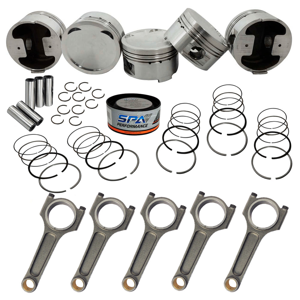 SPA TURBO FORGED PISTON AND RINGS SET 83,5MM VW 2.5L JETTA MK5 5Cyl 07 ...