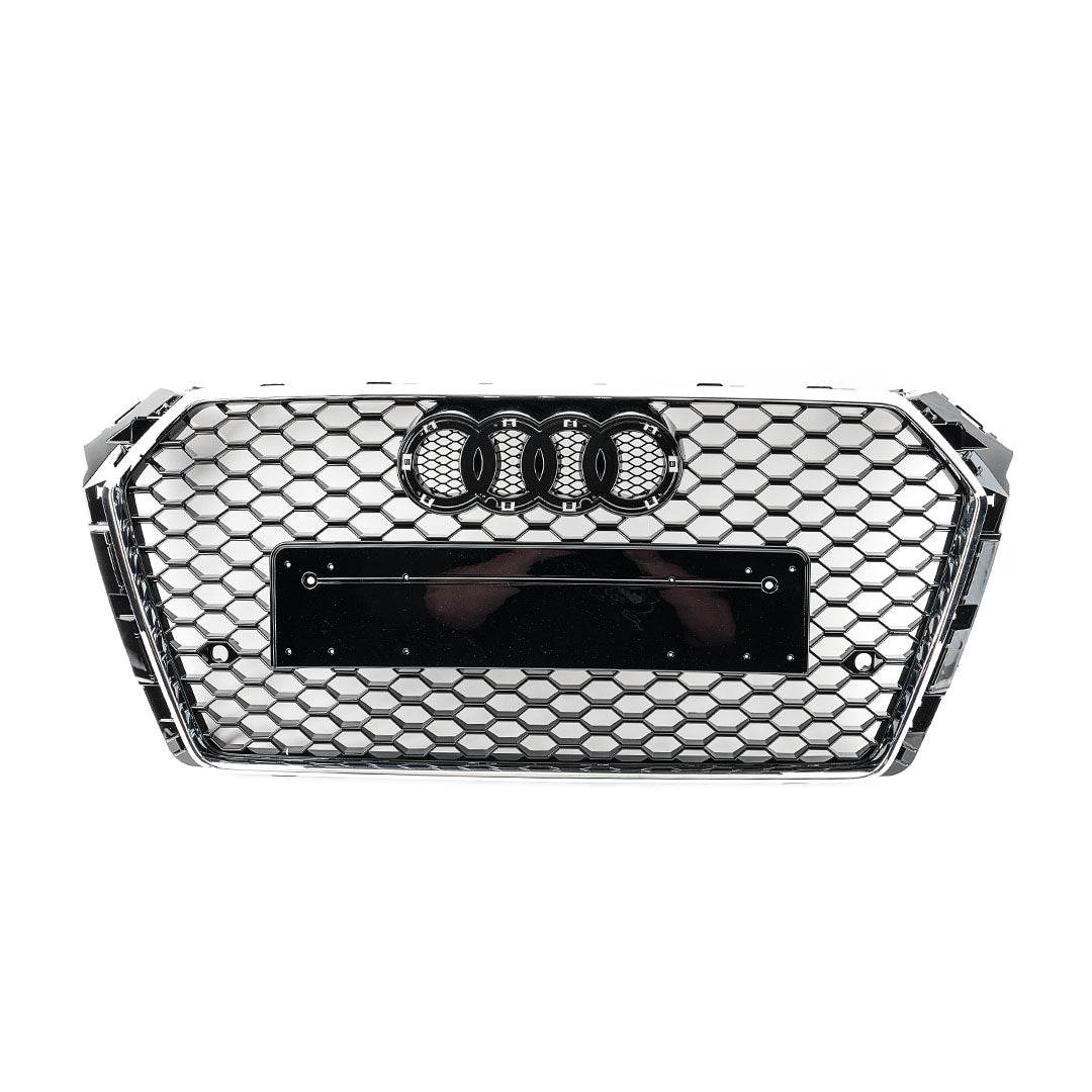 RS Style Grille for Audi B9 A4/S4 PFL (2017-2019) - Black Mesh w/ Chro ...