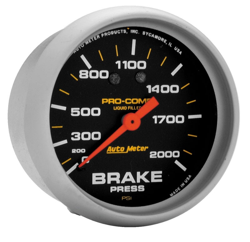2-5/8" BRAKE PRESSURE, 0-2000 PSI, MECHANICAL, LIQUID FILLED, PRO-COMP ...